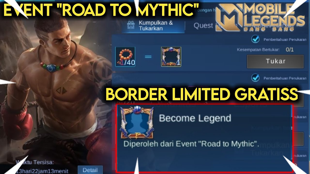 EVENT ROAD TO MYTHIC DAPAT BORDER GRATIS PERMANEN - MOBILE LEGENDS ...