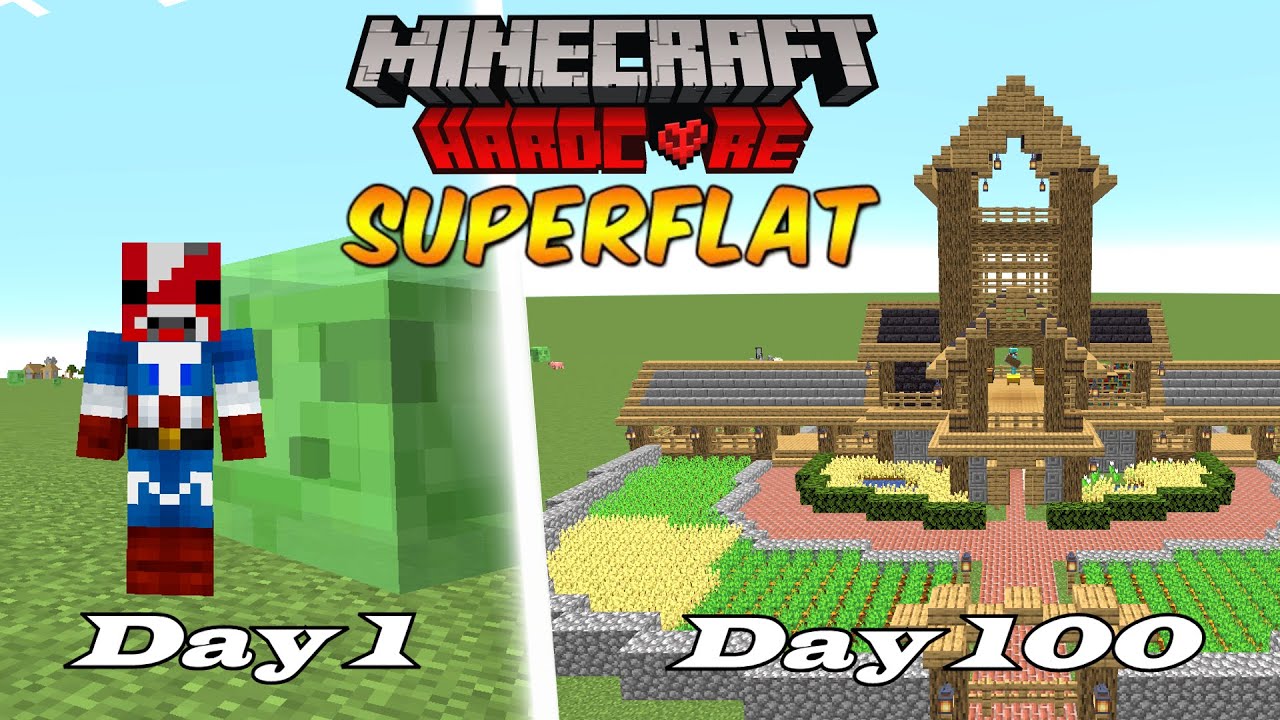I Survive 100 Days In SUPERFLAT In Minecraft Hardcore - YouTube