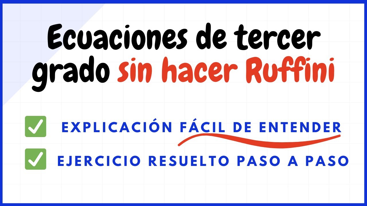 Resolver ecuaciones de tercer grado sin hacer la Regla de Ruffini - YouTube