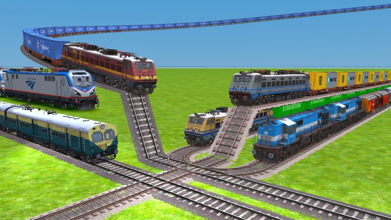 SIX RAILS PASSING BY BUMPY RAILROAD TRACKS RISKY RAILROAD TRACKS ...