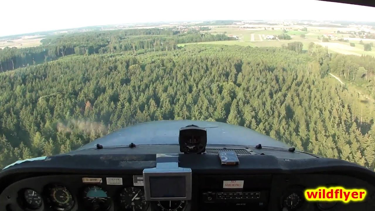 difficult landing over forest on very short runway (Jesenwang) HD 1080p ...