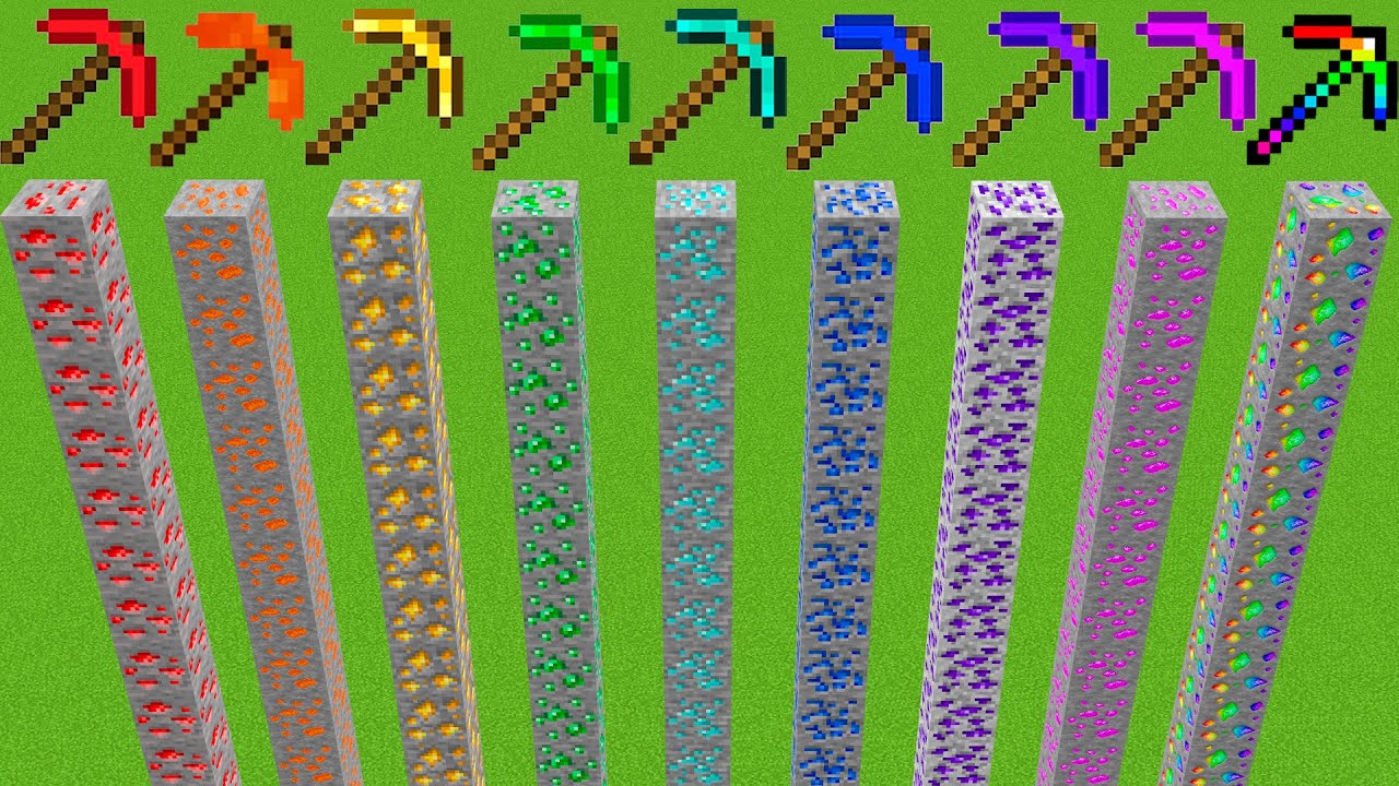 Which ore pickaxe is faster? - YouTube