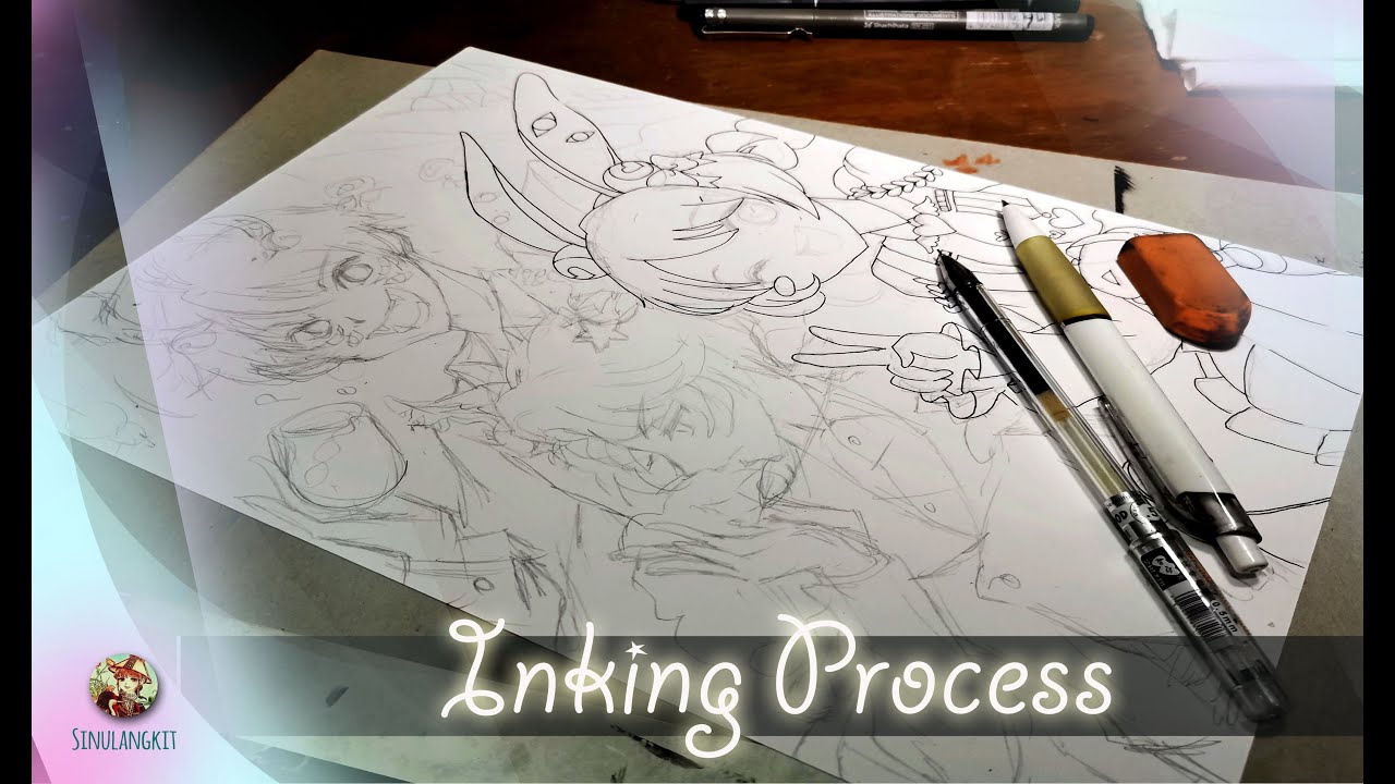 Inking Process | #commission_001 - YouTube