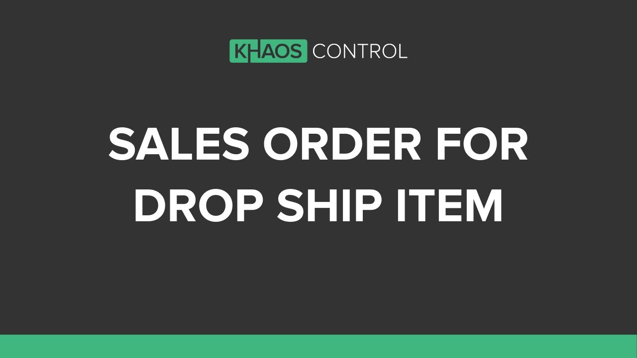 How To Process a Sales Order for a Drop Ship Item - YouTube