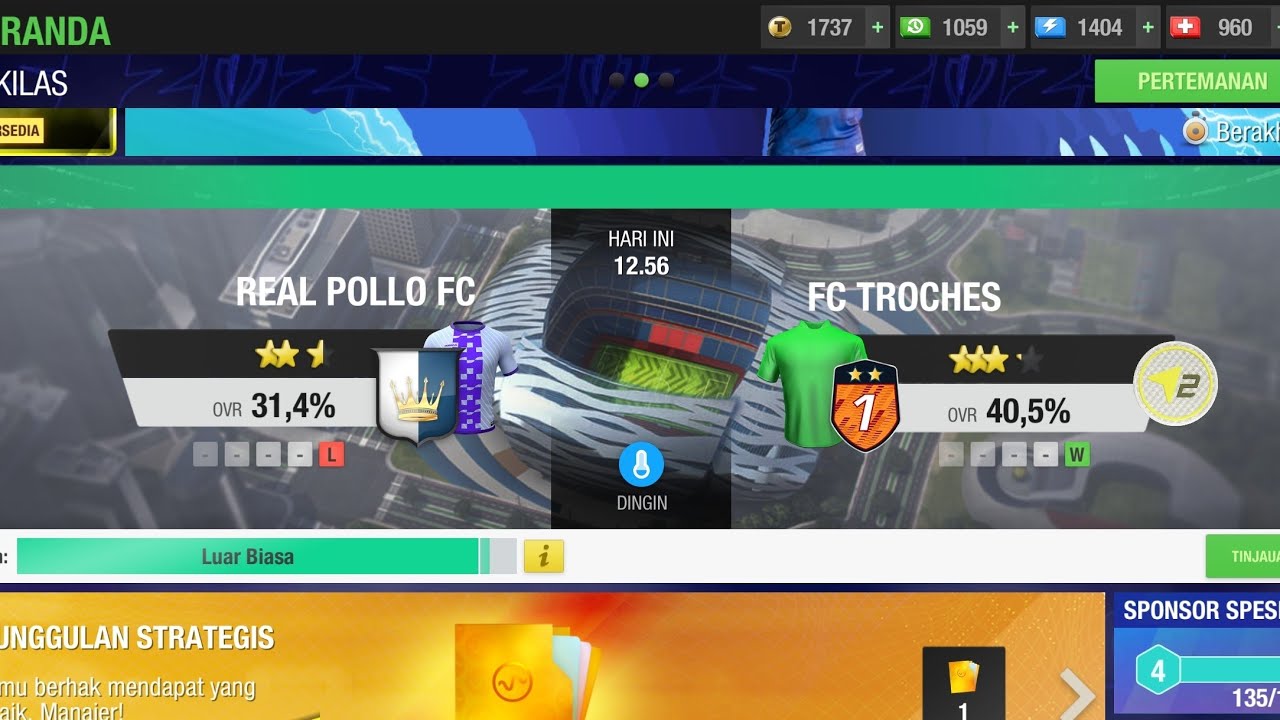TOP ELEVEN MUSIM 188 CUP LEVEL 43 TAHAP PERTAMA LEG 2 FC TROCHES - YouTube