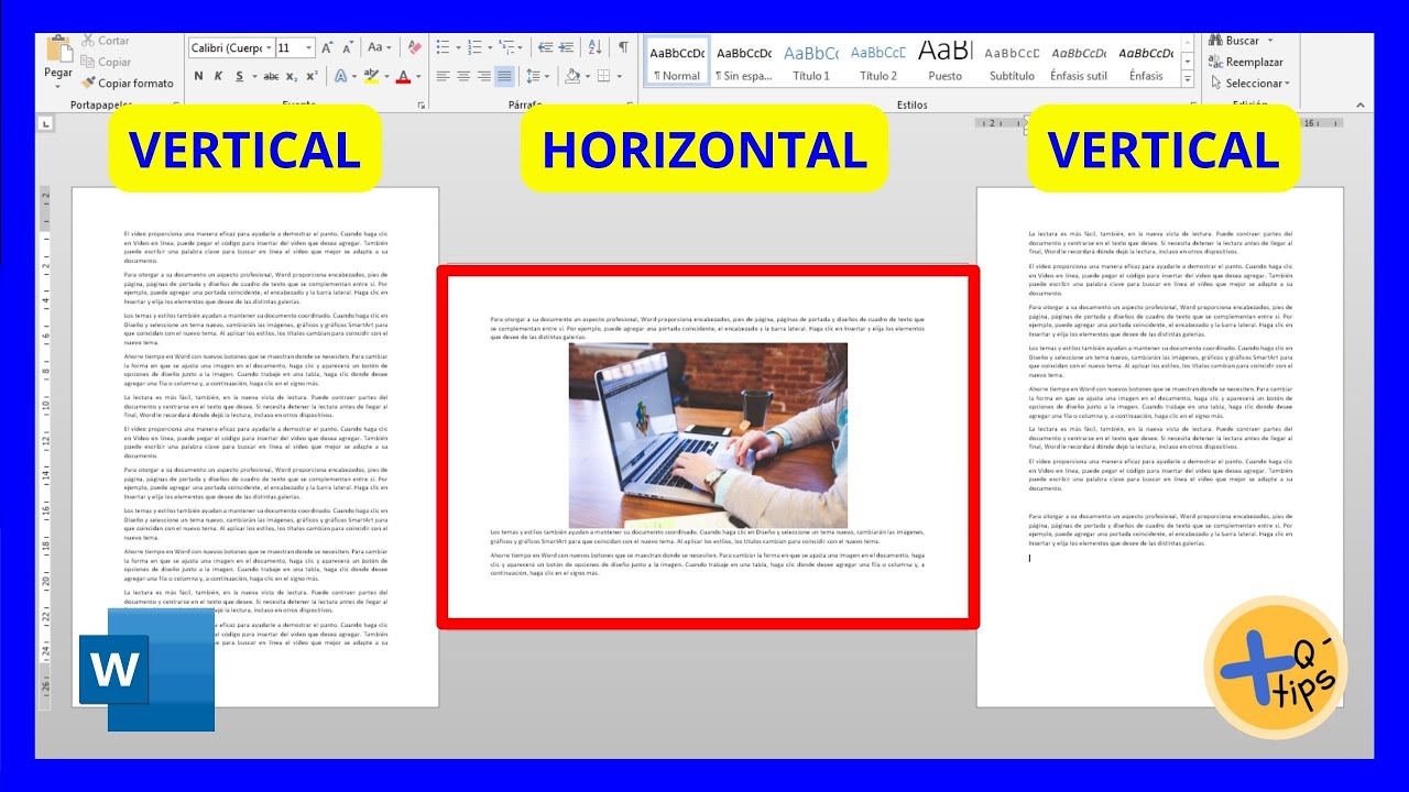 Cómo PONER en HORIZONTAL Solo Una HOJA en WORD - YouTube