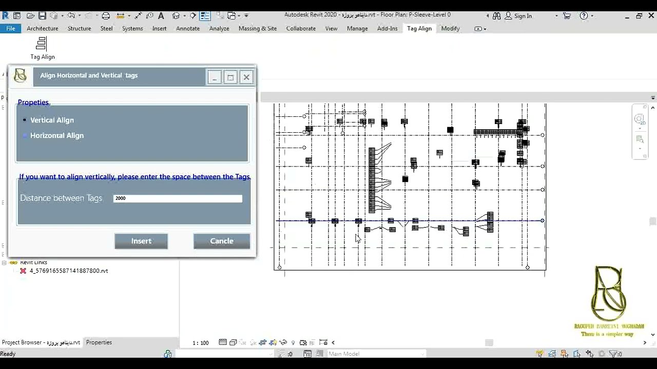 aligning horizontal and vertical tags based on a template tag ...
