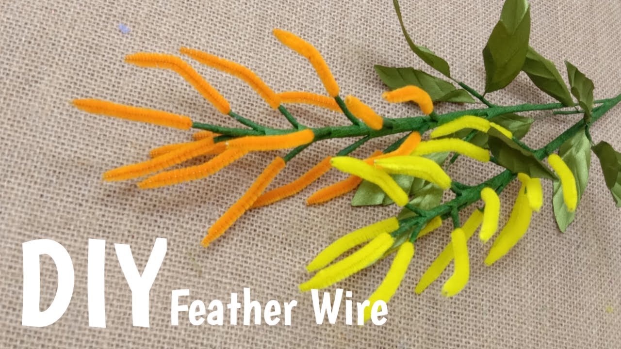 Easy and Cheap to make FLowers from Feather Wire and Sattin Ribbon ...