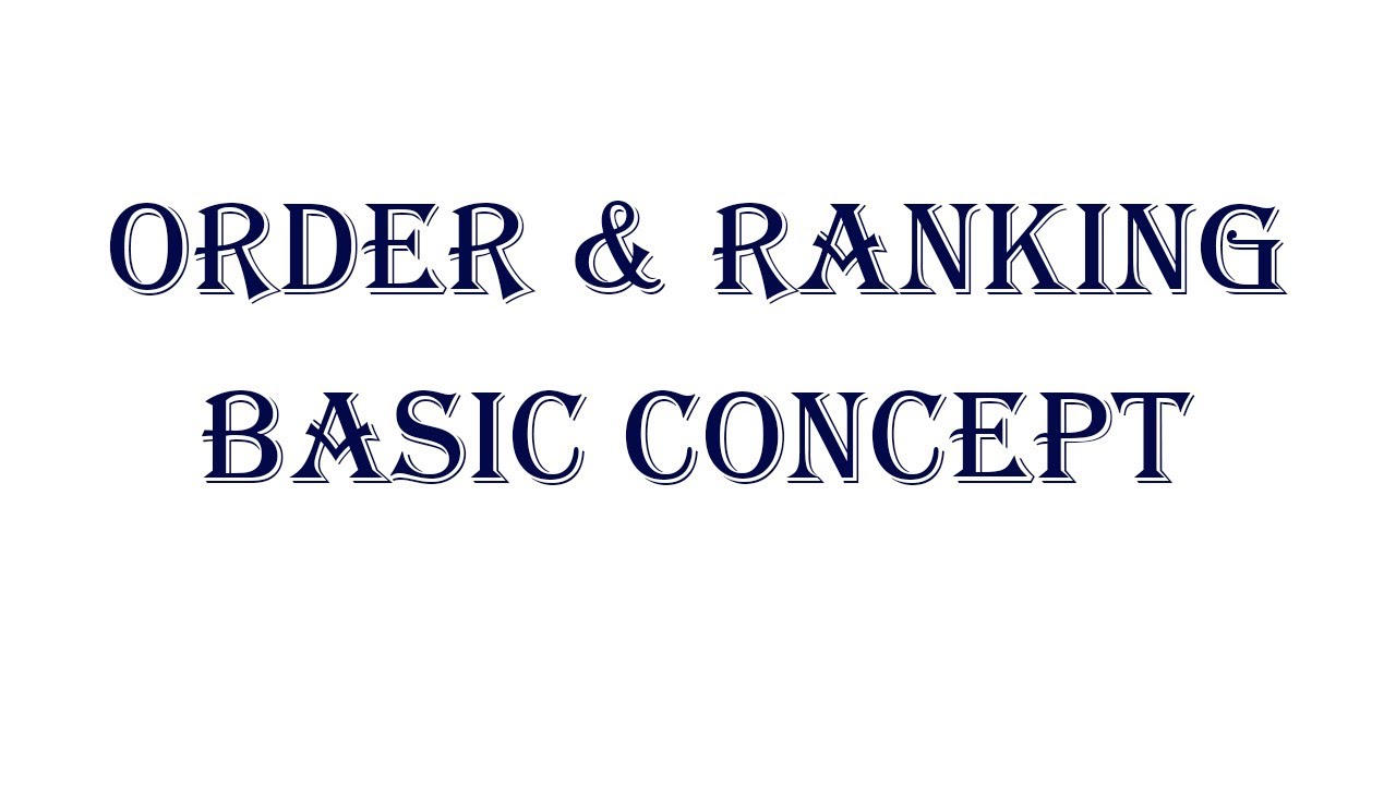 Order & Ranking Basic Concept | Reasoning | Bank Study Point | - YouTube