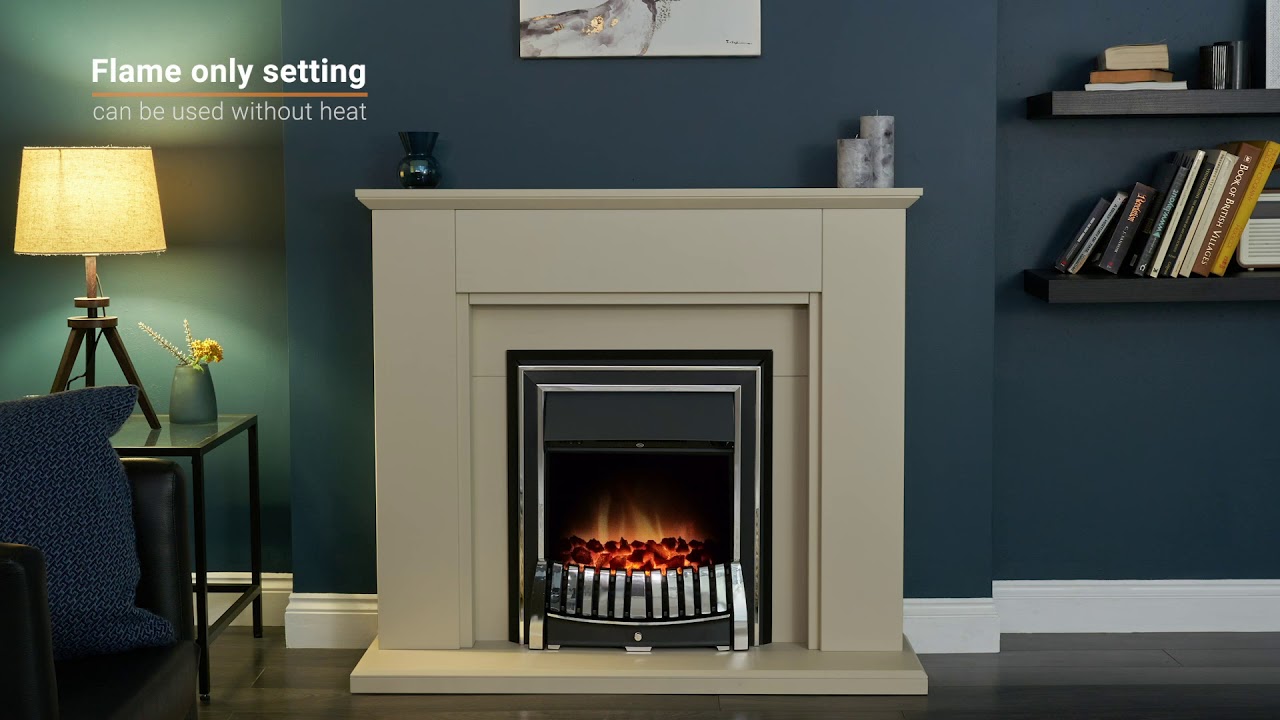 Adam Greenwich Stone Effect Fireplace with Elan Electric Fire - YouTube