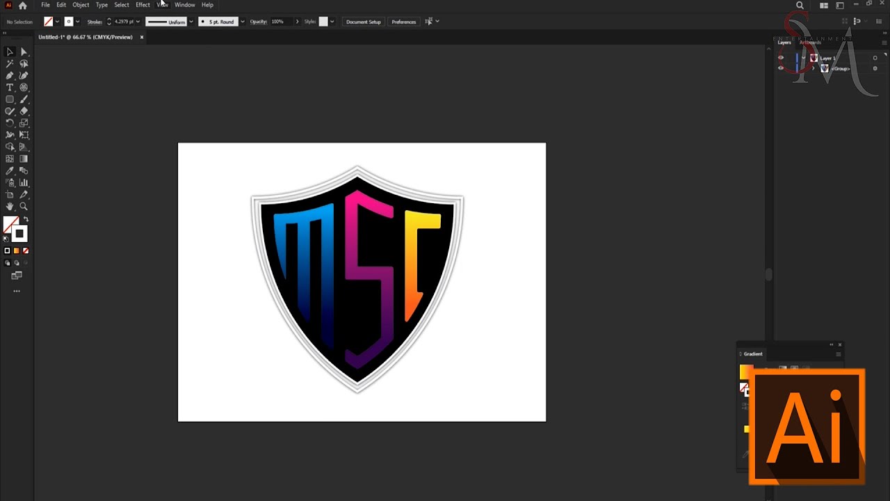 MSC LETTER LOGO DESIGN USING BY SEGMENT & SHAPE BUILDER TOOLS IN ADOBE ...