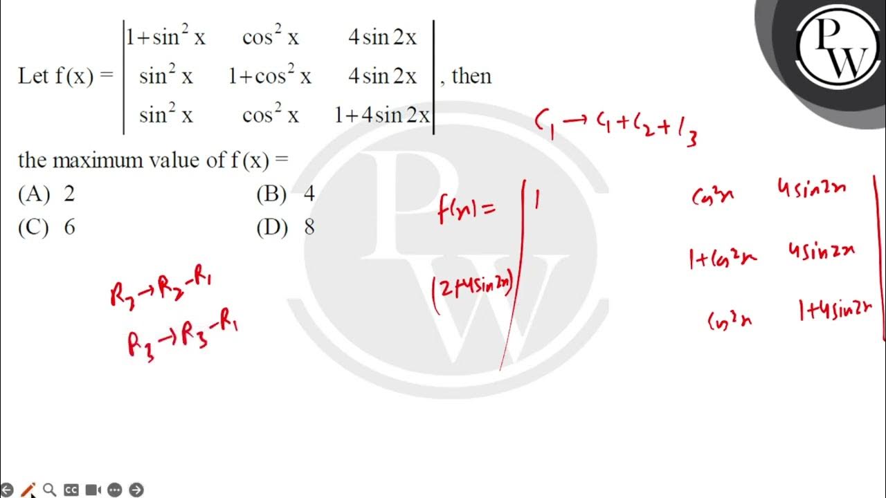 Let \( f(x)=\left|\begin{array}{ccc}1+\sin ^{2} x & \cos ^{2} x & 4 \sin 2 x \\ \sin ^{2} x & 1 ...