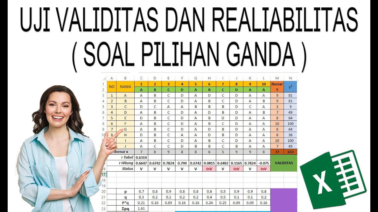 CARA CEPAT UJI VALIDITAS DAN RELIABILITAS SOAL PILIHAN GANDA PADA EXCEL ...