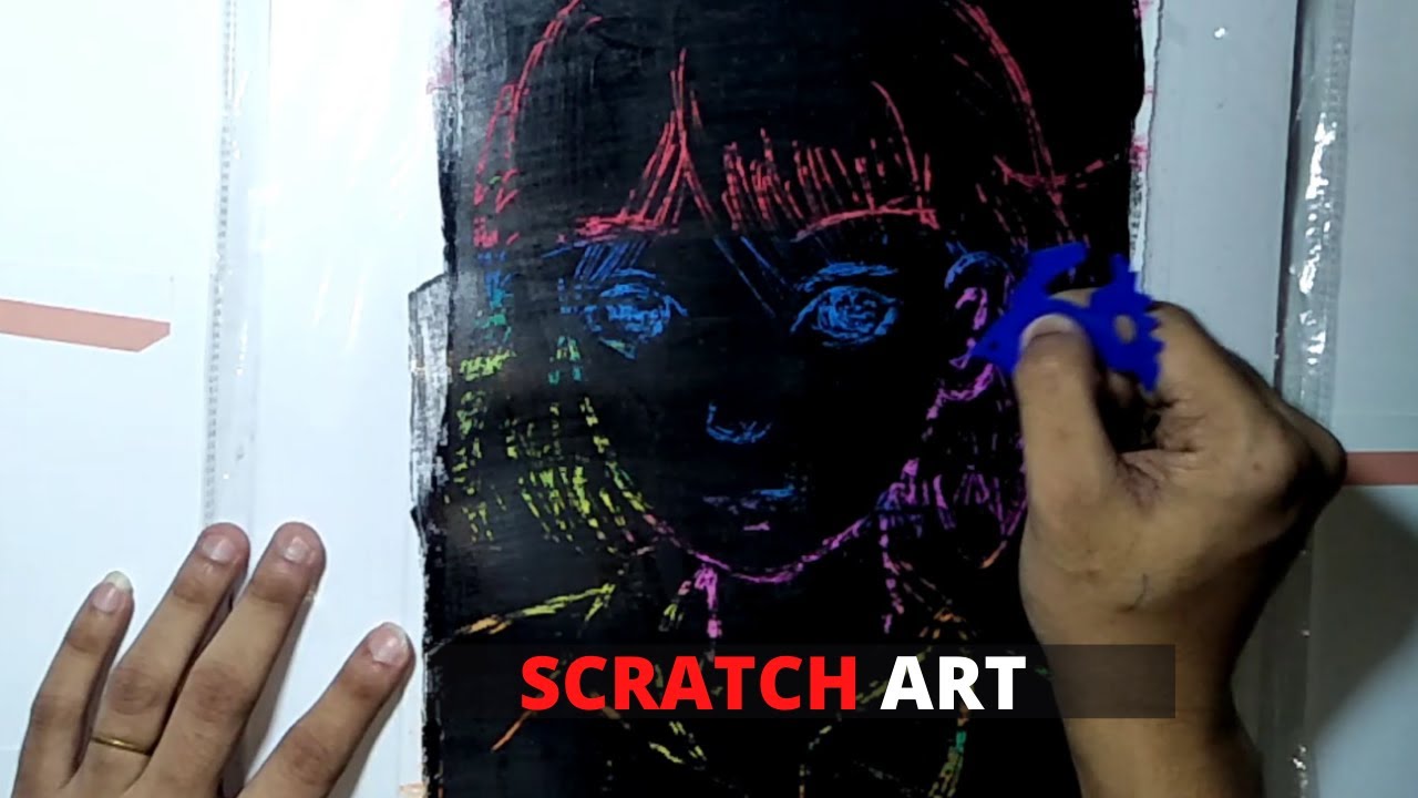 SCRATCH ART BY USING OIL PASTEL || SCRATCH PAINTING KAISE BNAYE || # ...