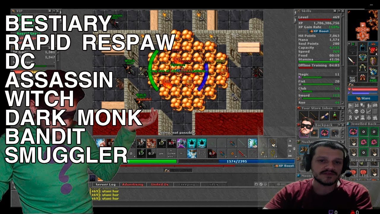 Tibia - BESTIARY DARK CATEDRAL - ASSASSIN, BANDIT, WITCH, DARK MONK ...