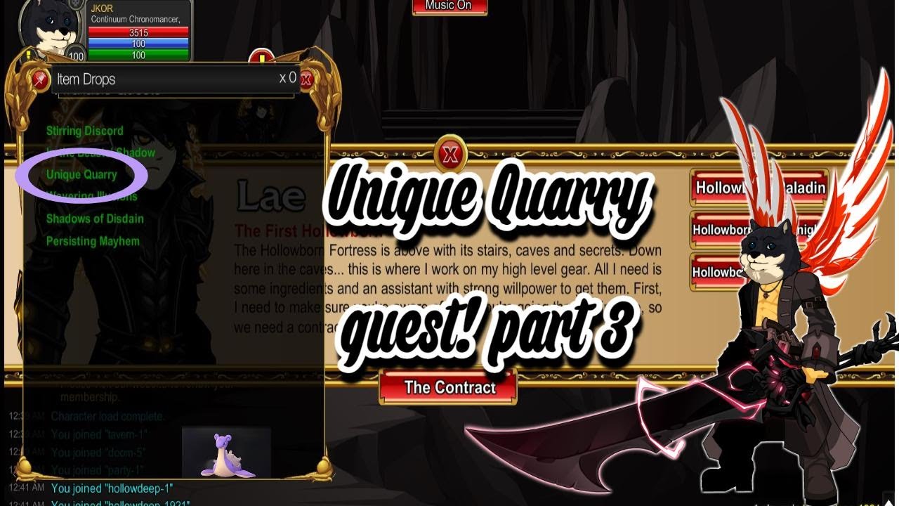 AQW chaos envoy quest part 3 Unique Quarry quest! full walkthough - YouTube
