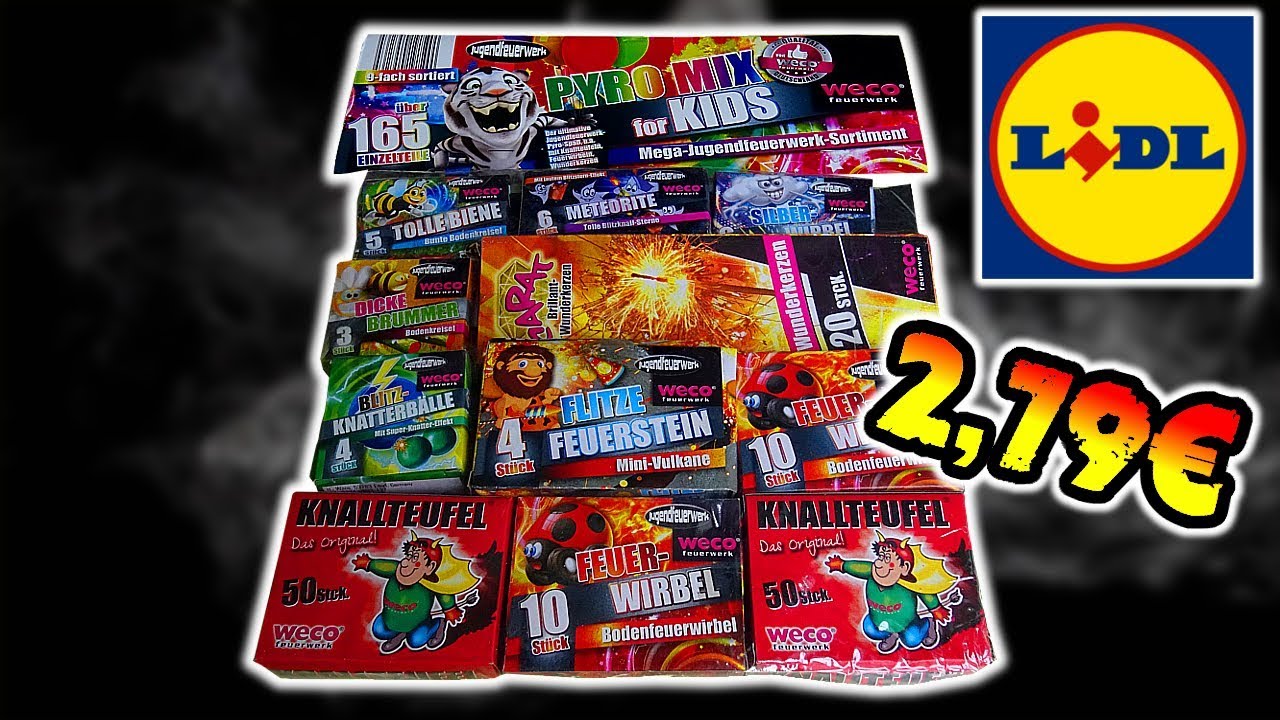 PYROMIX FOR KIDS SORTIMENT | LIDL 4,99 € | Weco Feuerwerk - YouTube