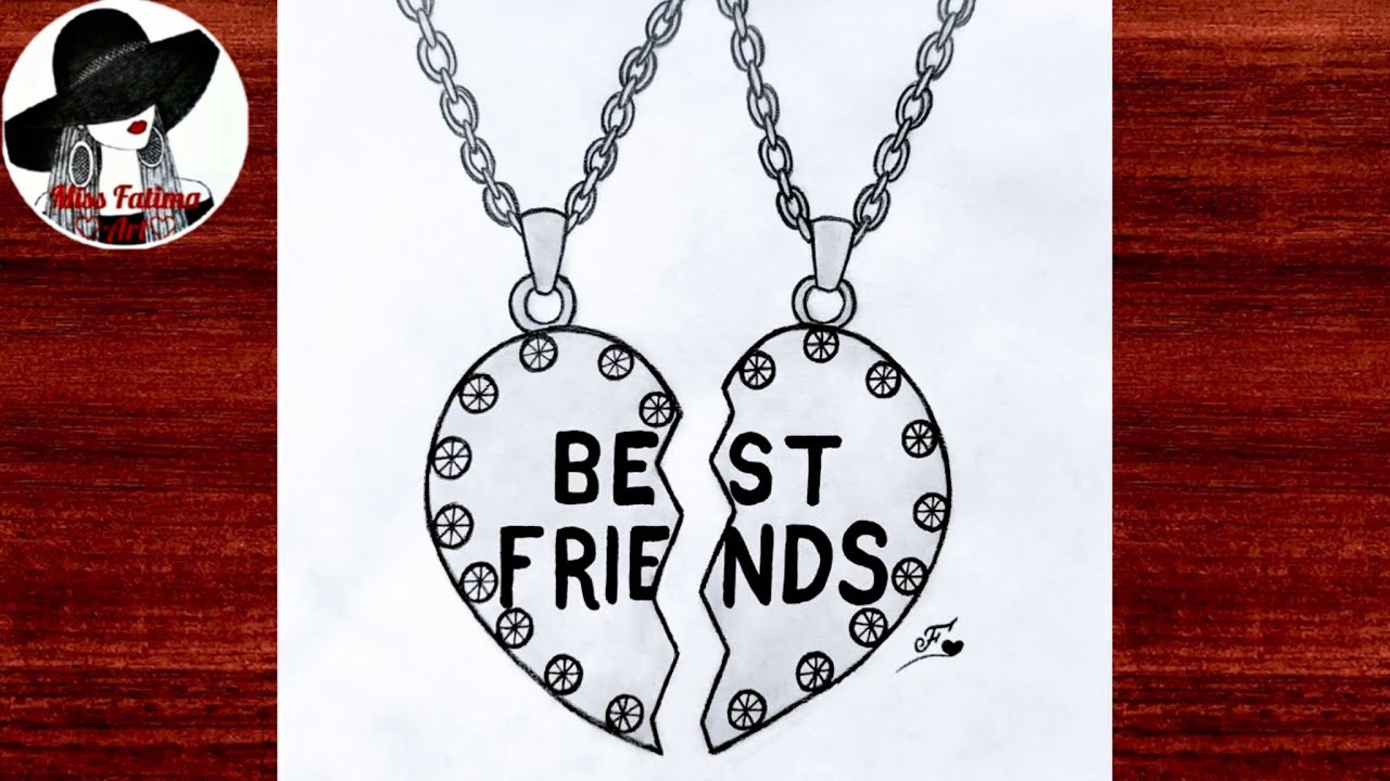 Easy BFF Drawing | Best Friends Drawing Step By Step - YouTube