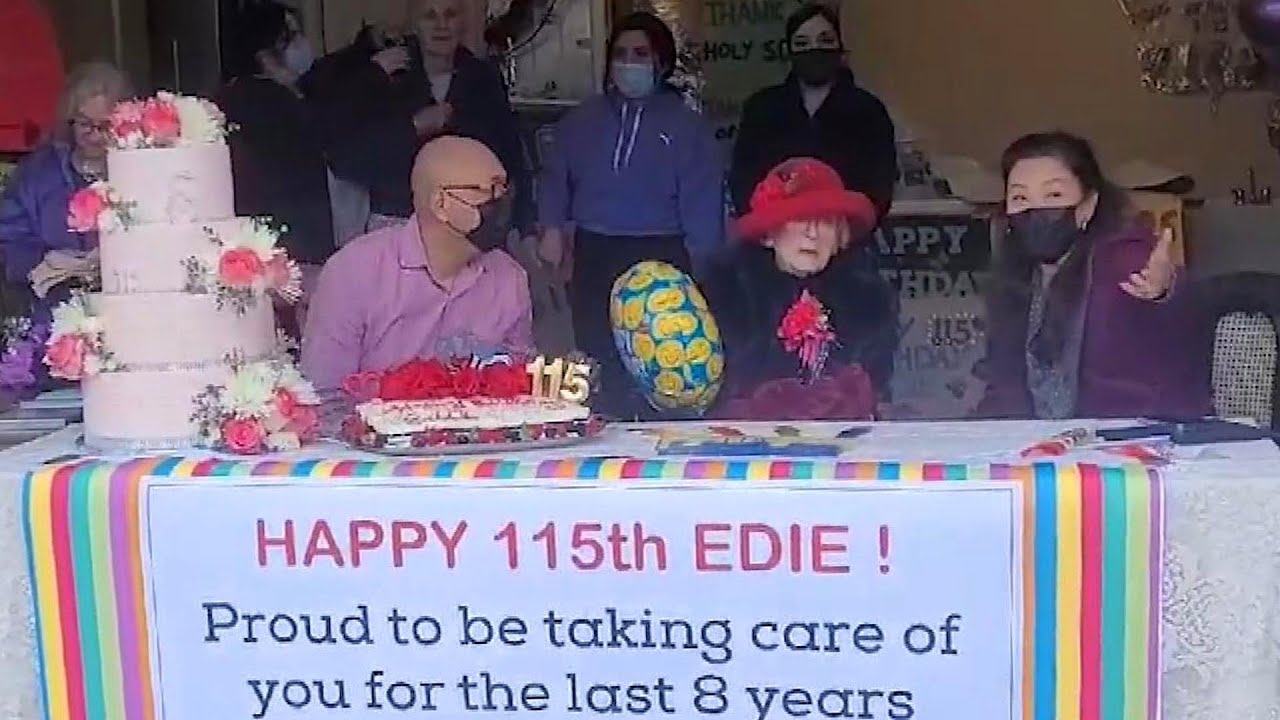 Edie Ceccarelli of California Celebrates 115th Birthday - YouTube