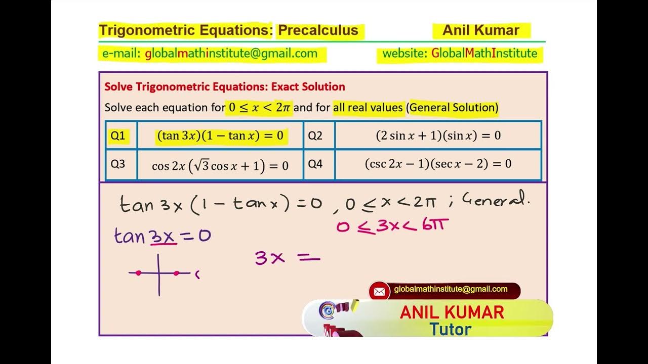 Solve Trigonometric Equation in Restricted Domain and Also Exact ...