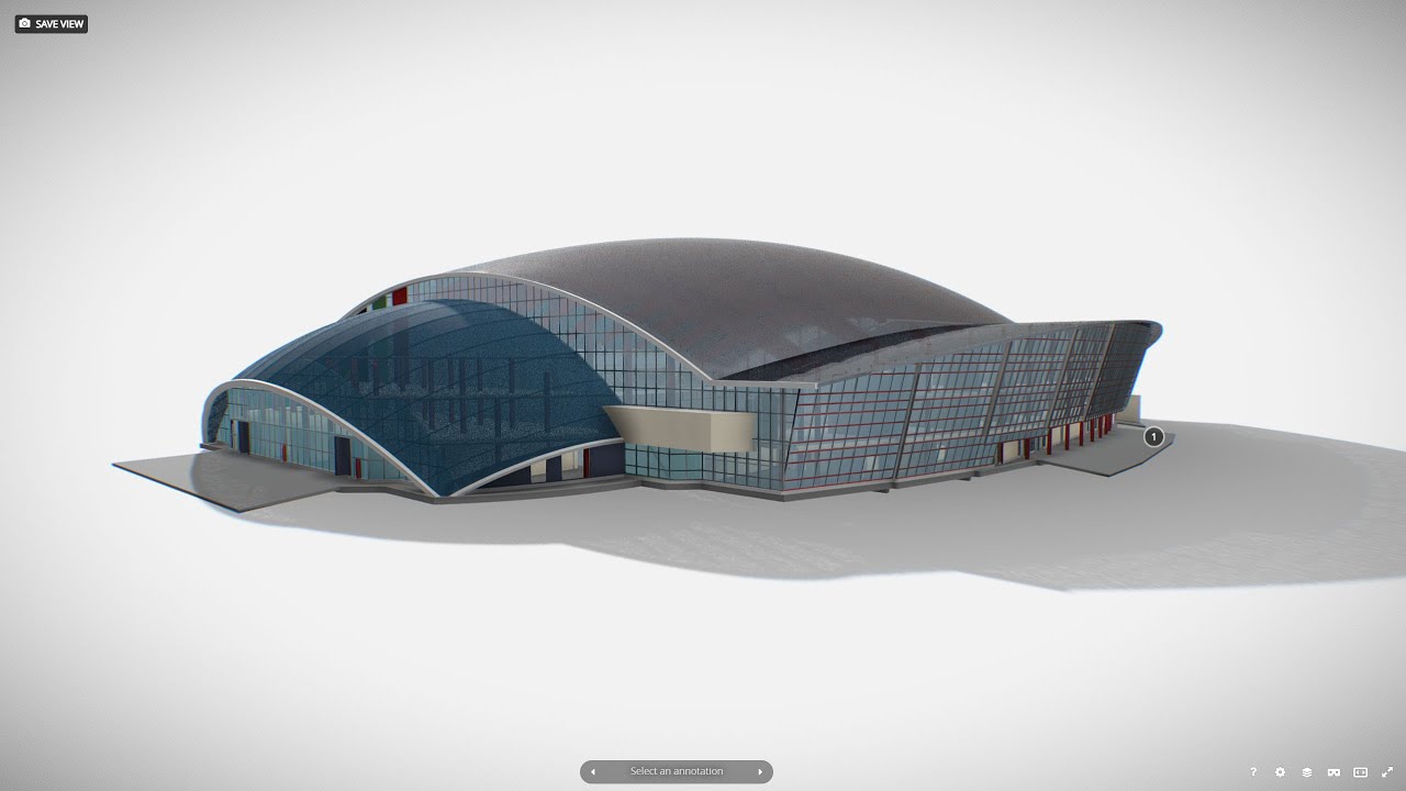 City indoor Stadium 3d model - YouTube