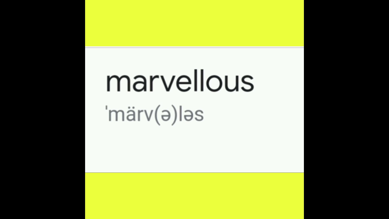 Marvellous Meaning In Hindi studystudy YouTube