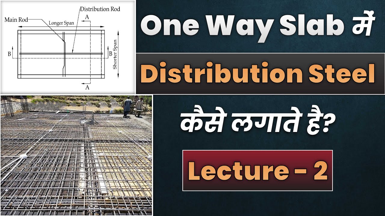 One Way Slab की Practical जानकारी | One way slab मे distribution steel ...