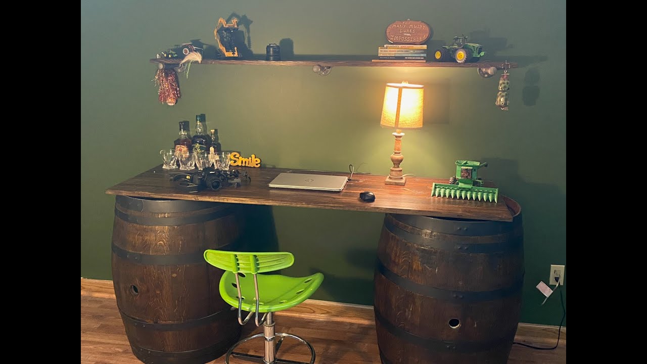 Making a Whiskey Barrel Desk - YouTube