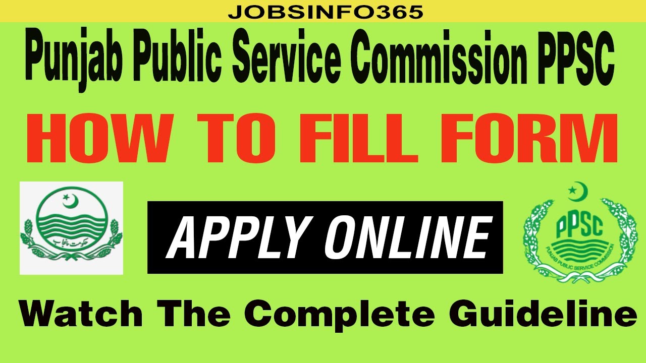 How To Fill PPSC Application form| PPSC Form Filling Online - YouTube