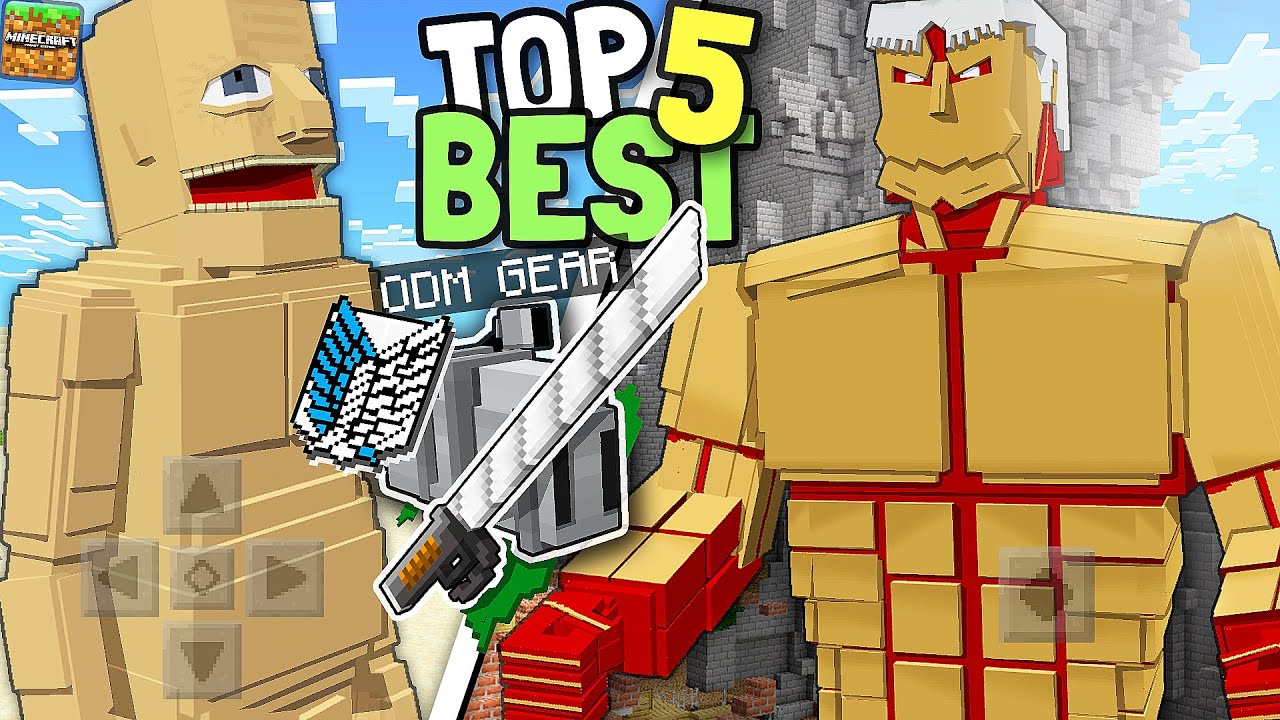 NEW!! Top 5 BEST Attack on Titan Addons For Minecraft [Bedrock Edition ...