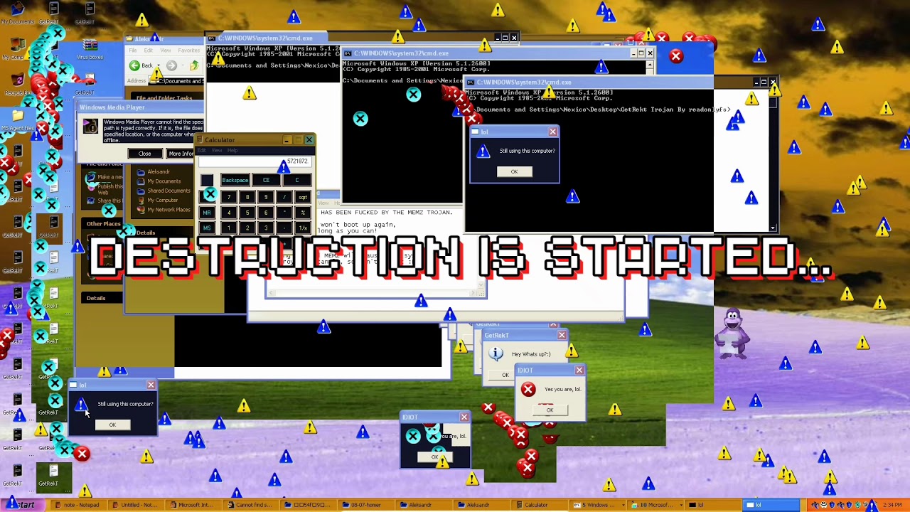 Destroying Windows XP SP3 with viruses!! - YouTube
