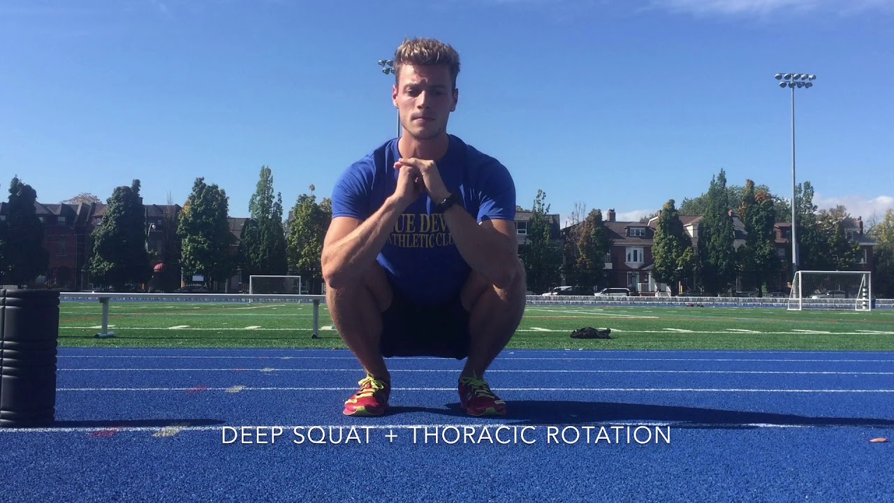 Mobility Deep Squat + Thoracic Rotation - YouTube