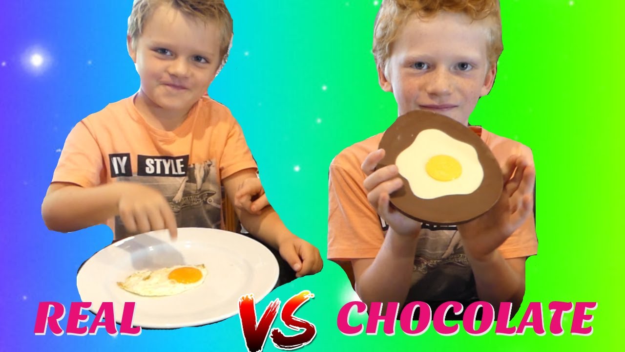 KIDS PLAYING CHOCOLATE vs REAL CHALLENGE!!!!!!!! - YouTube