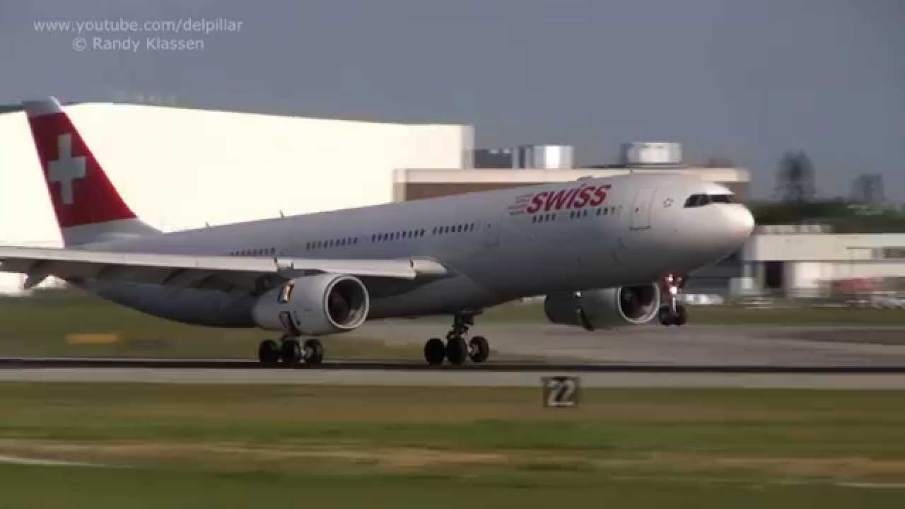 Swiss A330 and Icelandair B757 landing at YVR - YouTube