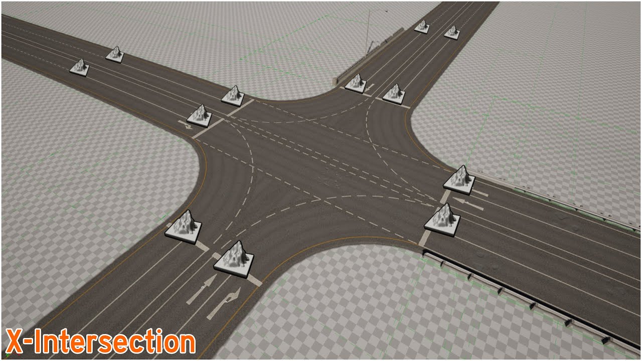 Road expressway | Create (X) intersection, 4 lane to 4 | Video 4 - YouTube
