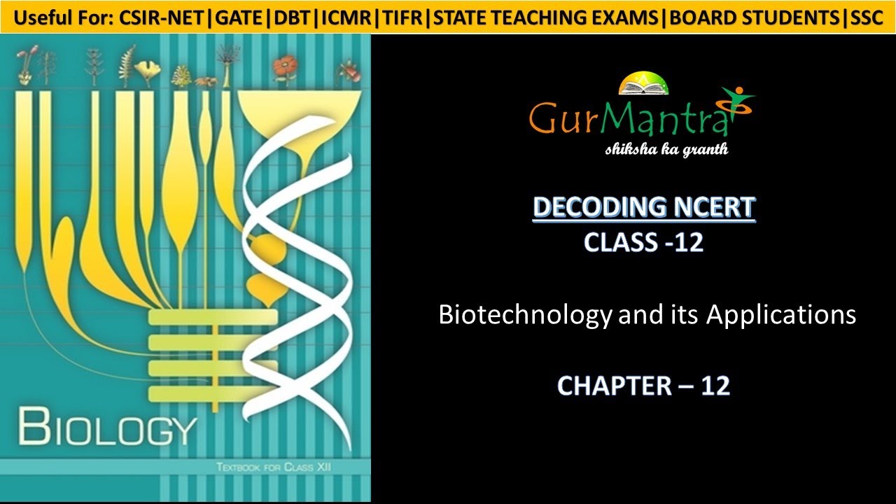 Biotechnology and its Applications | Class 12 Biology | Chapter 12 ...