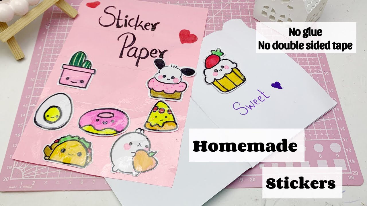How to make stickers at home 😳🫶🏻 | diy stickers without glue,double ...