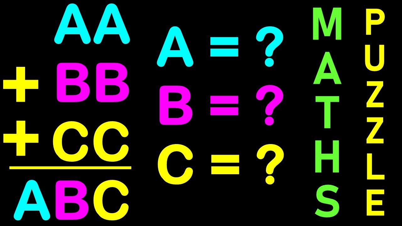 AA+BB+CC=ABC / Maths Challenge / Amazing Maths puzzle - YouTube