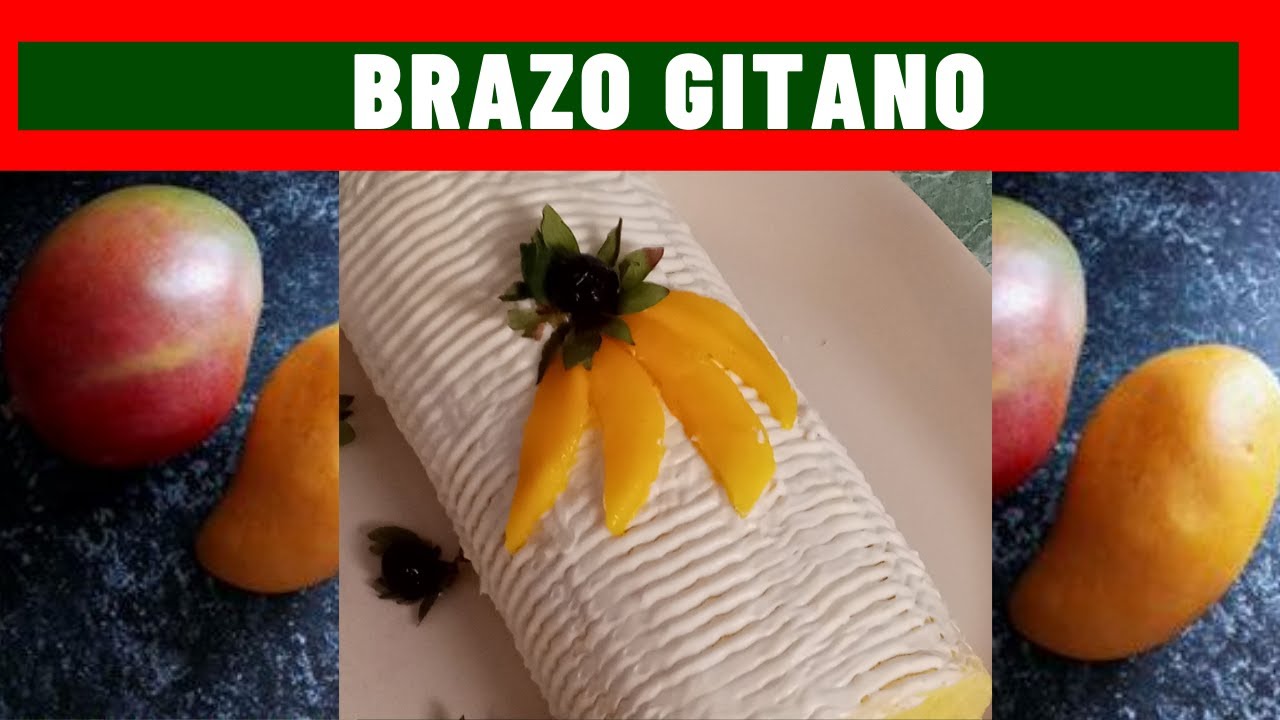BRAZO GITANO(ROLLO) DE MANGO Y QUESO CREMA - YouTube