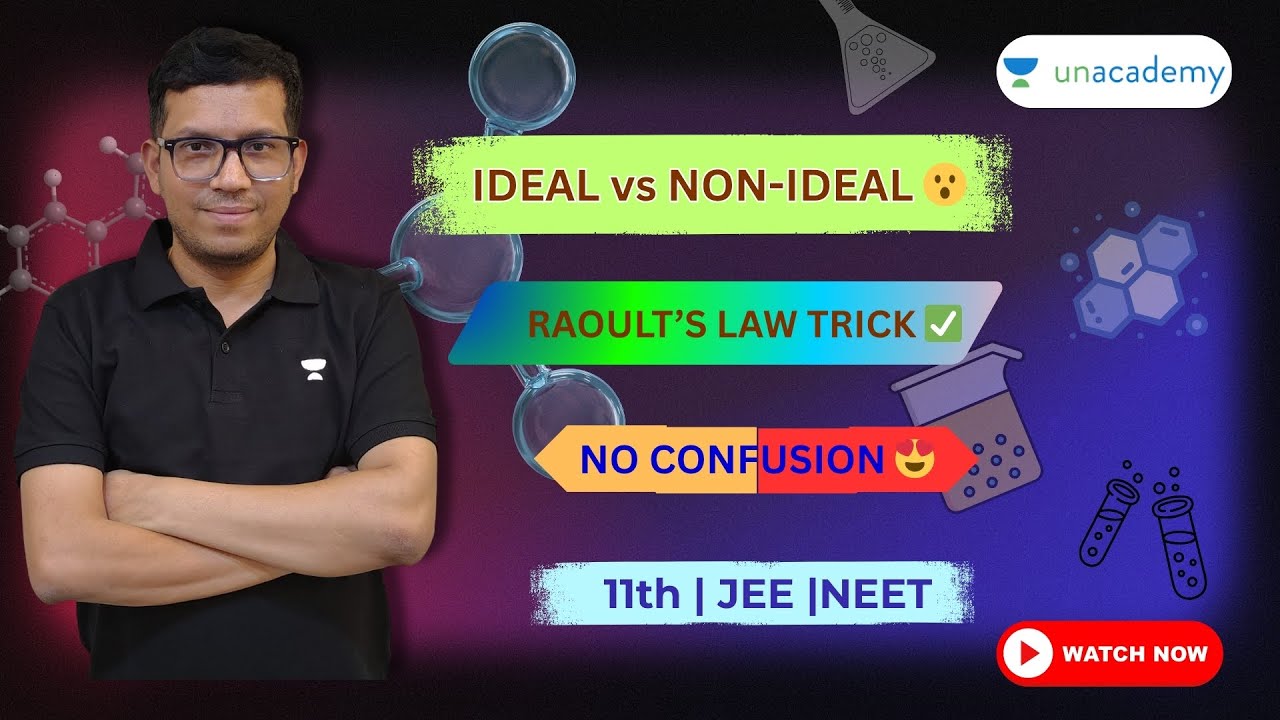 Ideal solution and non-ideal | Raoult's Law | Solution Chapter class ...
