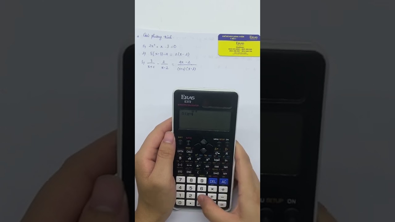 Hướng dẫn sử dụng máy tính Eras E372: Cách giải phương trình - YouTube