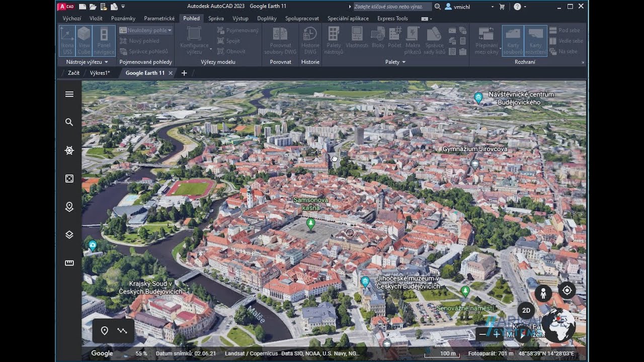 GEARTH Propojen Georeferencovan ho DWG S Oknem Google Earth V GEARTH Propojen Georeferencovan ho DWG S Oknem Google Earth V