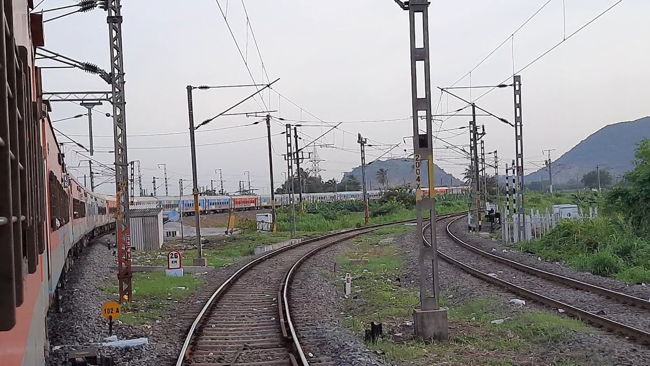 360° Curve LHB Train Takes Sharp Curve in Beautiful Evening Through ...