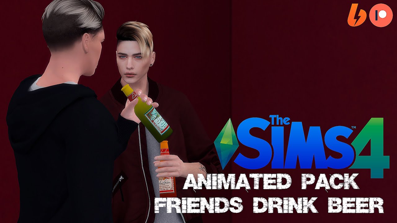 Sims 4 | Animated pack friends drink beer (DOWNLOAD) - YouTube