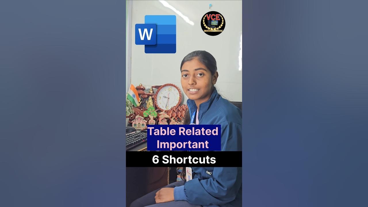 MS word table important Keyboard shortcut keys | MS Word me table related important shortcut ...
