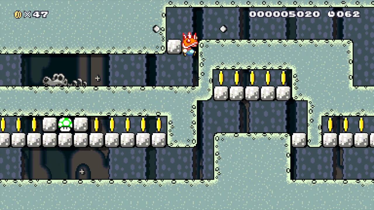 Super Mario Maker Levels: "Spiny Helmet Rush" - YouTube