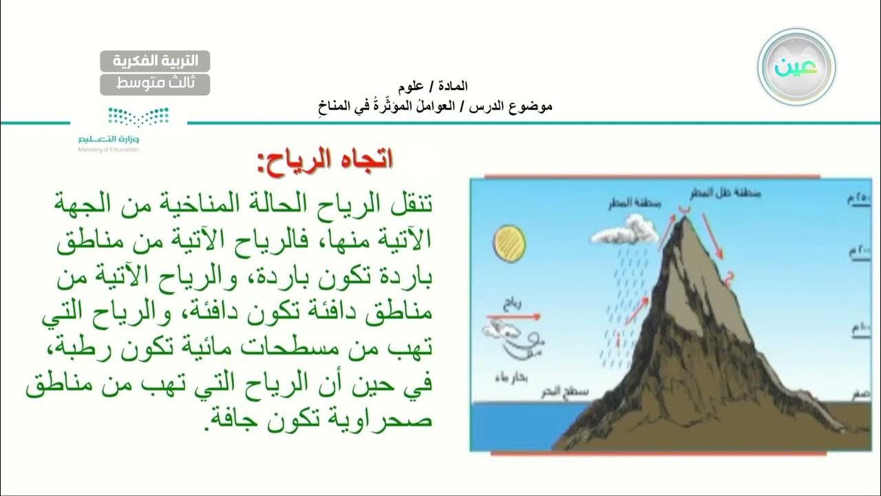 العوامل المؤثرة في المناخ 4 العلوم ثالث متوسط فكري Youtube