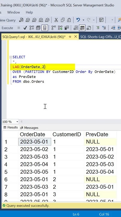 SQL Tricks | You Must Use These Features of LAG | Windows Functions | OFFSET | DEFAULT - YouTube