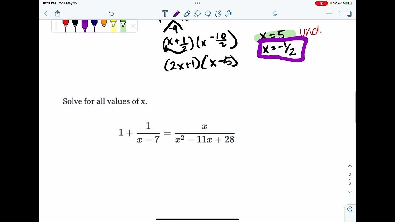 Rational equations delta math - YouTube