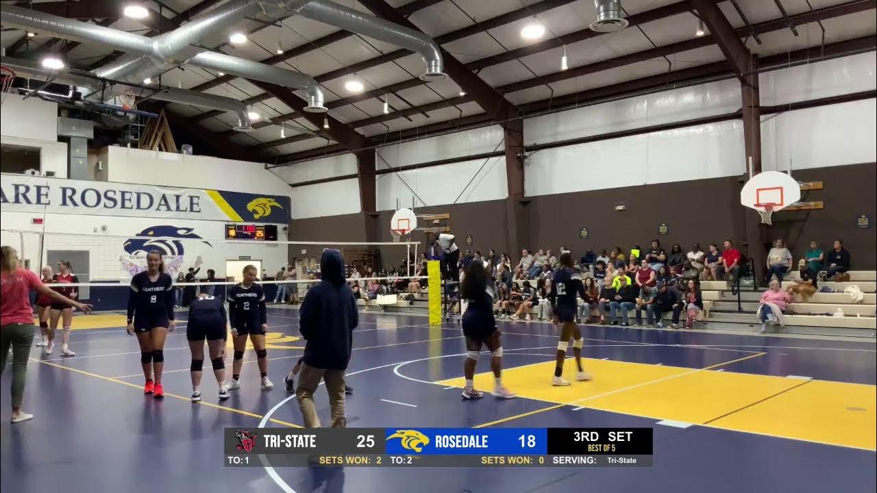 Varsity Girls VB - Rosedale vs Tri-State Christian - YouTube